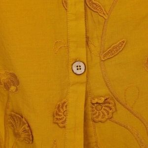 Zara | Dresses | Zara Embroidered Midi Dress Mustard Yellow | Poshmark